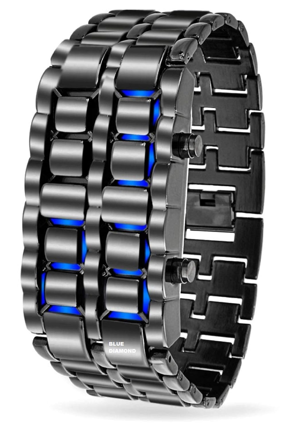 Buy Blue Diamond LED Blue Light Chain Digital Watch for Boys and Girls ...