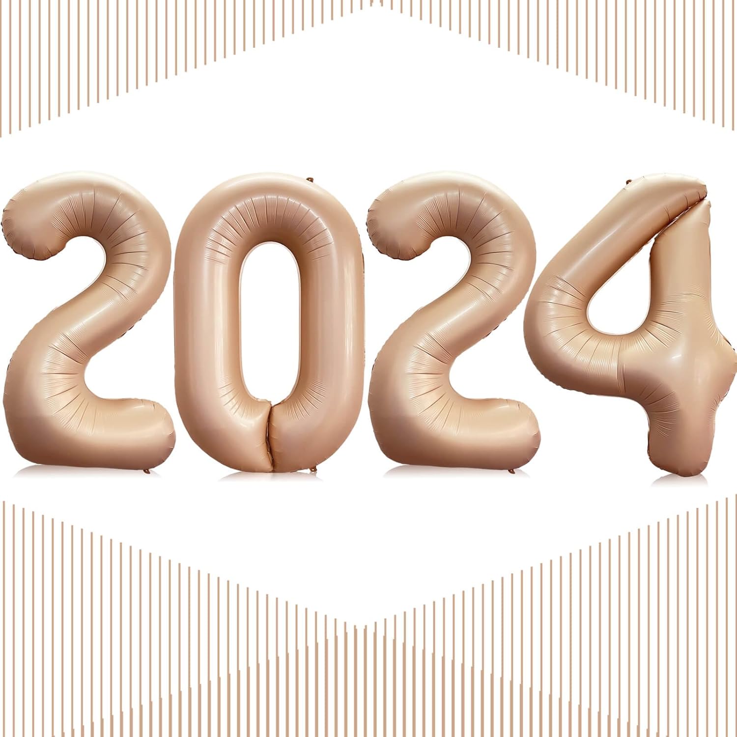 Amazon.com: Gaint 40 Inch Caramel 2024 Number Balloons 2024 Caramel ...