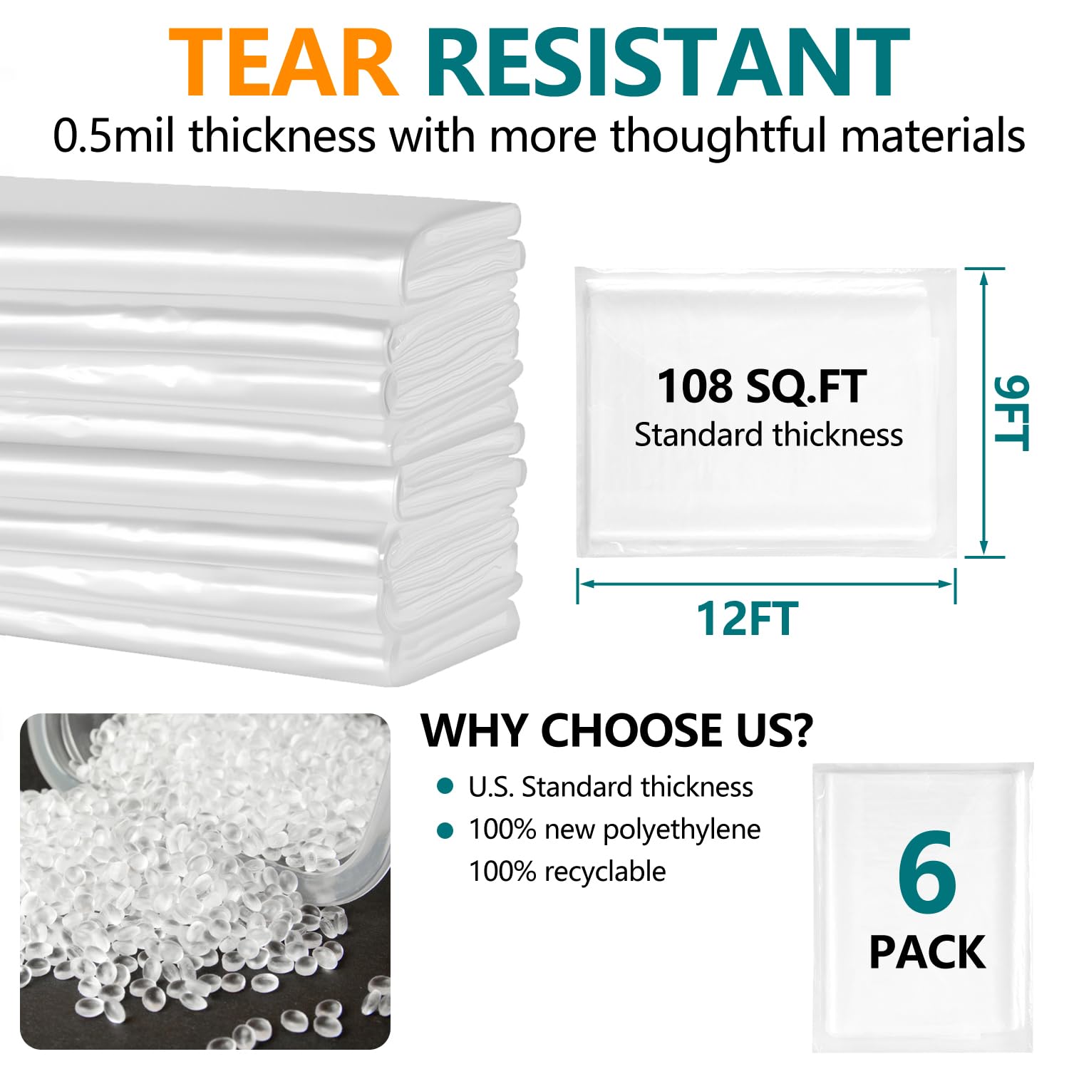 Snapklik.com : 12x9ft Plastic Drop Cloths - Disposable Painters ...