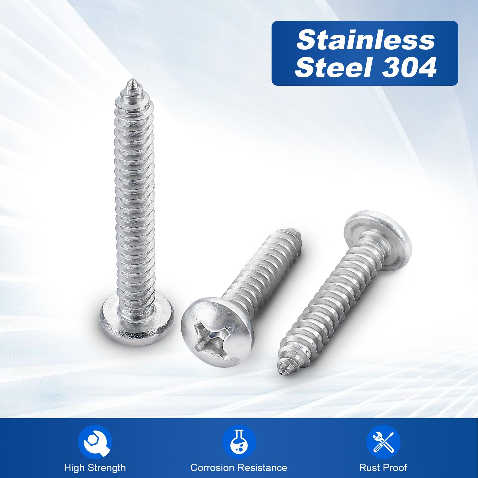 Snapklik.com : Bykonh #8 X 1-1/4" Pan Head Self Tapping Screws Sheet ...