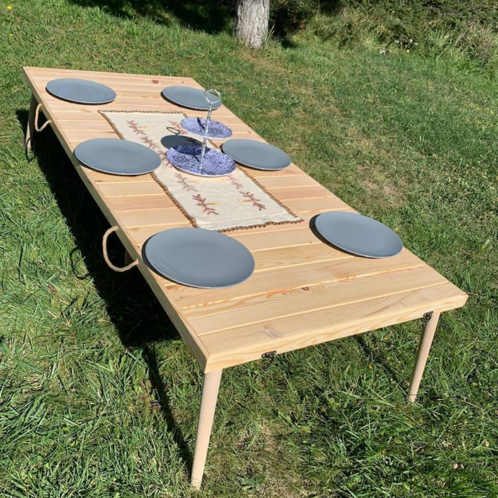 Amazon.com: SEJAS Boho Picnic Table,Folding Picnic Table,Wooden Table ...