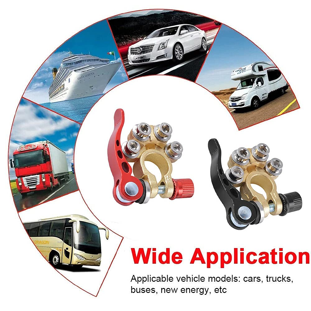 2Pcs Battery Terminal Connectors 4 Way Positive Negative Car Battery 2pcs-battery-terminal-connectors-4-way-positive-negative-car-battery