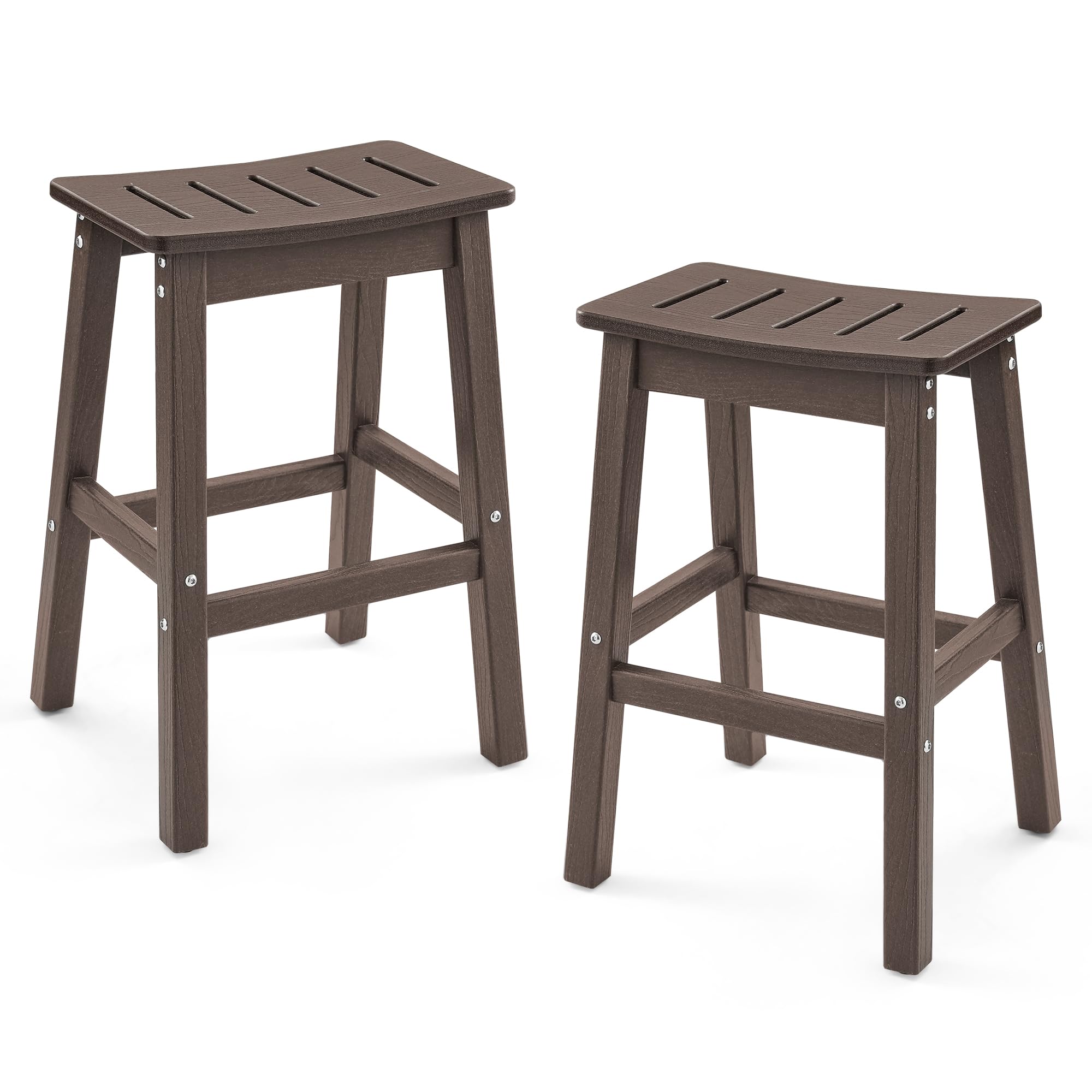 Amazon.com: Homenjoy Outdoor Bar Stools Set of 2, 25" HDPE Counter ...