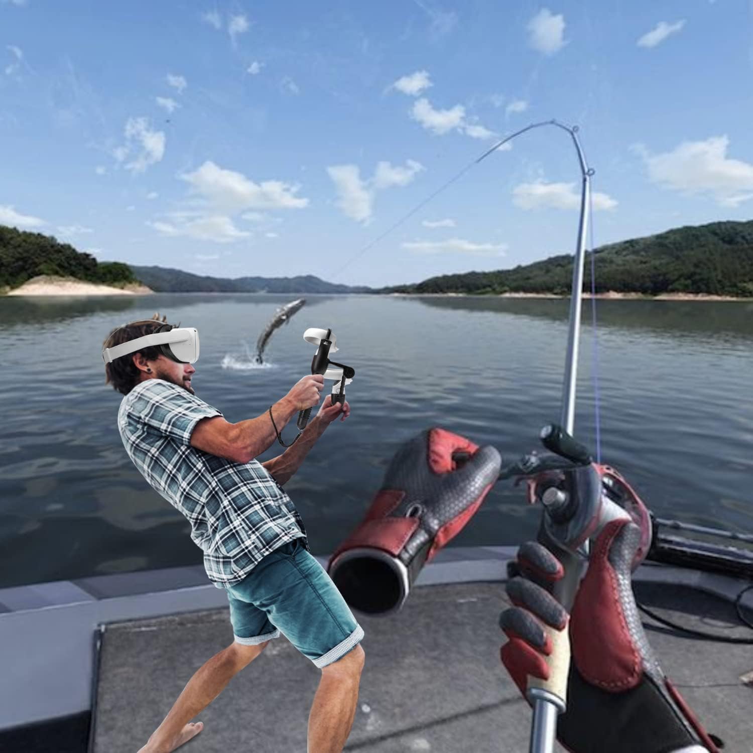 Amazon.com: Hoolalas VR Real Fishing Reel Adapter for Oculus Quest 2 ...