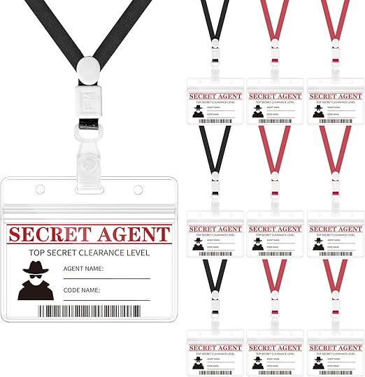 Amazon.com: 10 Pieces Secret Agent Name Tags Spy Decorations Secret ...