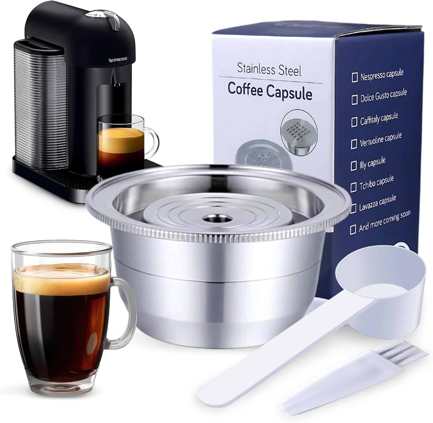 Amazon.com: GYNSCO Coffee Capsule, Stainless Steel Reusable Vertuo Pods ...