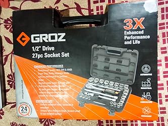 Groz KIT/SKT/H/1-2/27/UG Hand Socket 1/2 Inch Drive Hex 27 Pieces ...