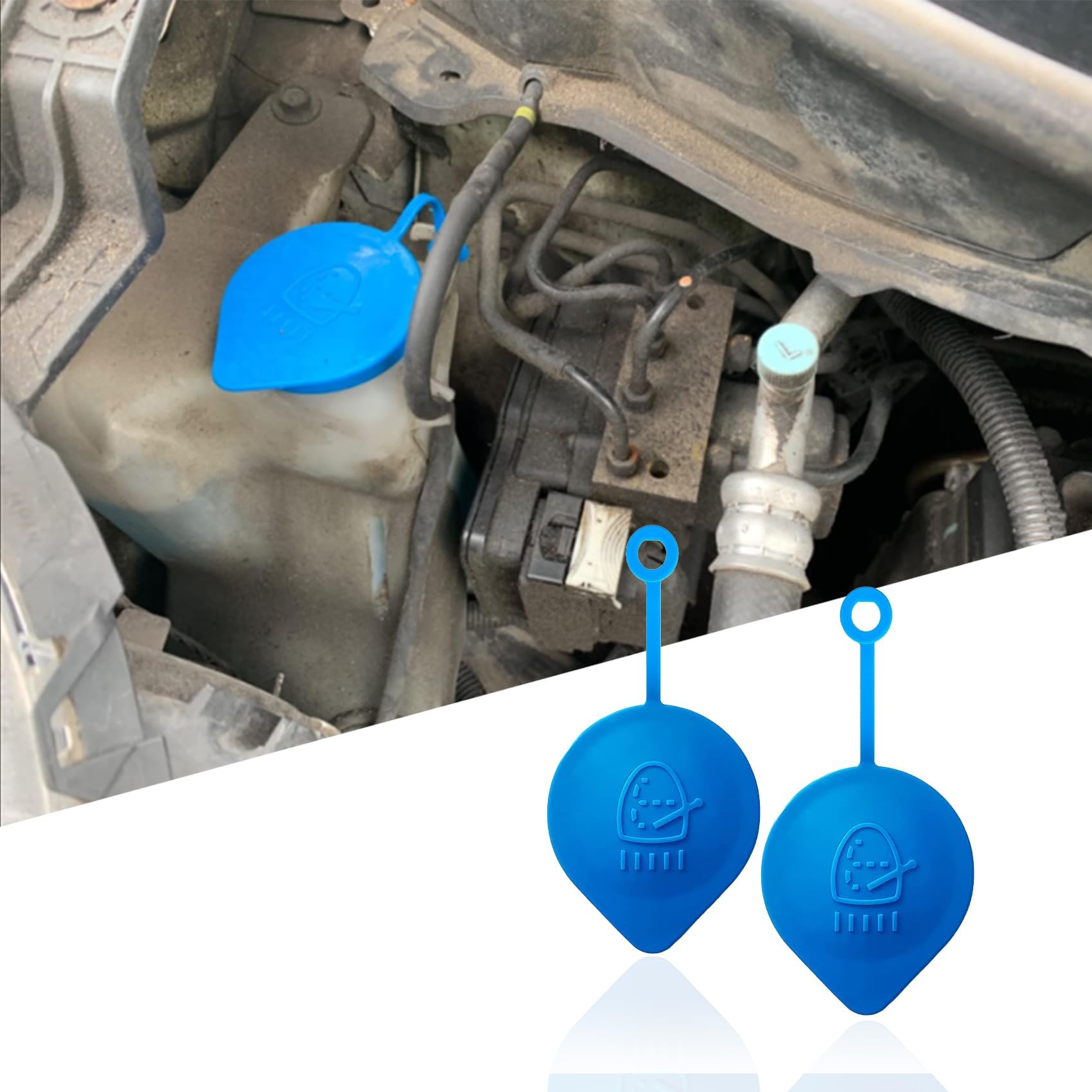 Amazon.com: HAOBO 2PCS Windshield Washer Fluid Reservoir Cap, Coolant ...