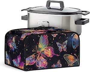 Amazon.com: Wiryuouvt Colorful Butterfly Crock Pot Cover Compatible ...