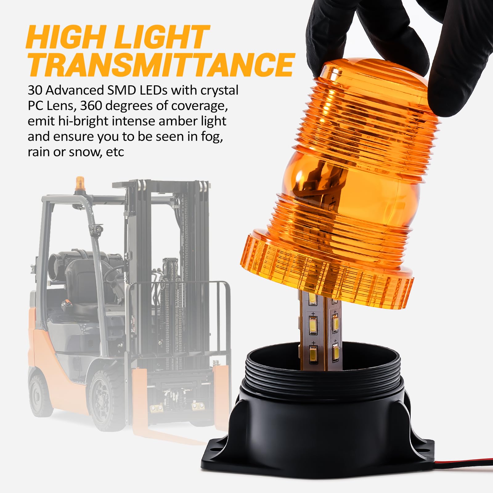 Snapklik.com : 10-Pcs 30 LEDs Amber Forklift Beacon Strobe Light ...