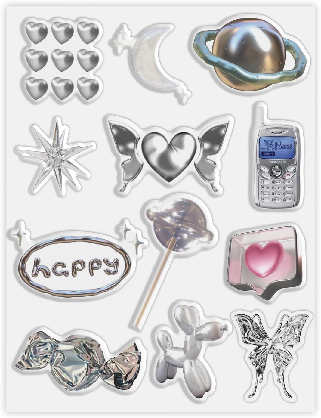 Amazon.com: Sticker Daze Reusable 3D Puffy Stickers - 12 Pcs Cute ...