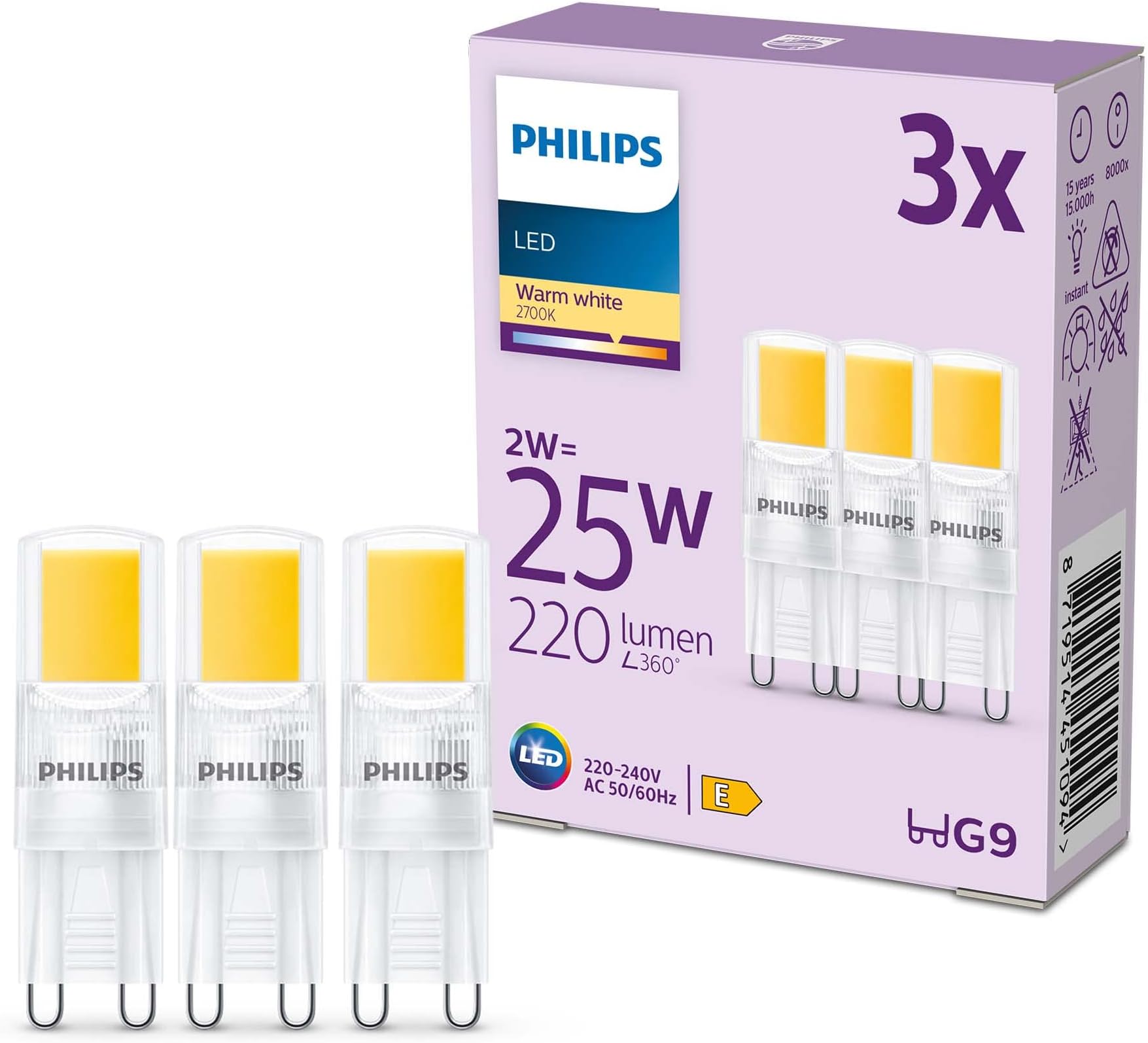 PHILIPS LED Classic G9 Capsule Light Bulb 6 Pack [Warm White 2700K - G9 ...