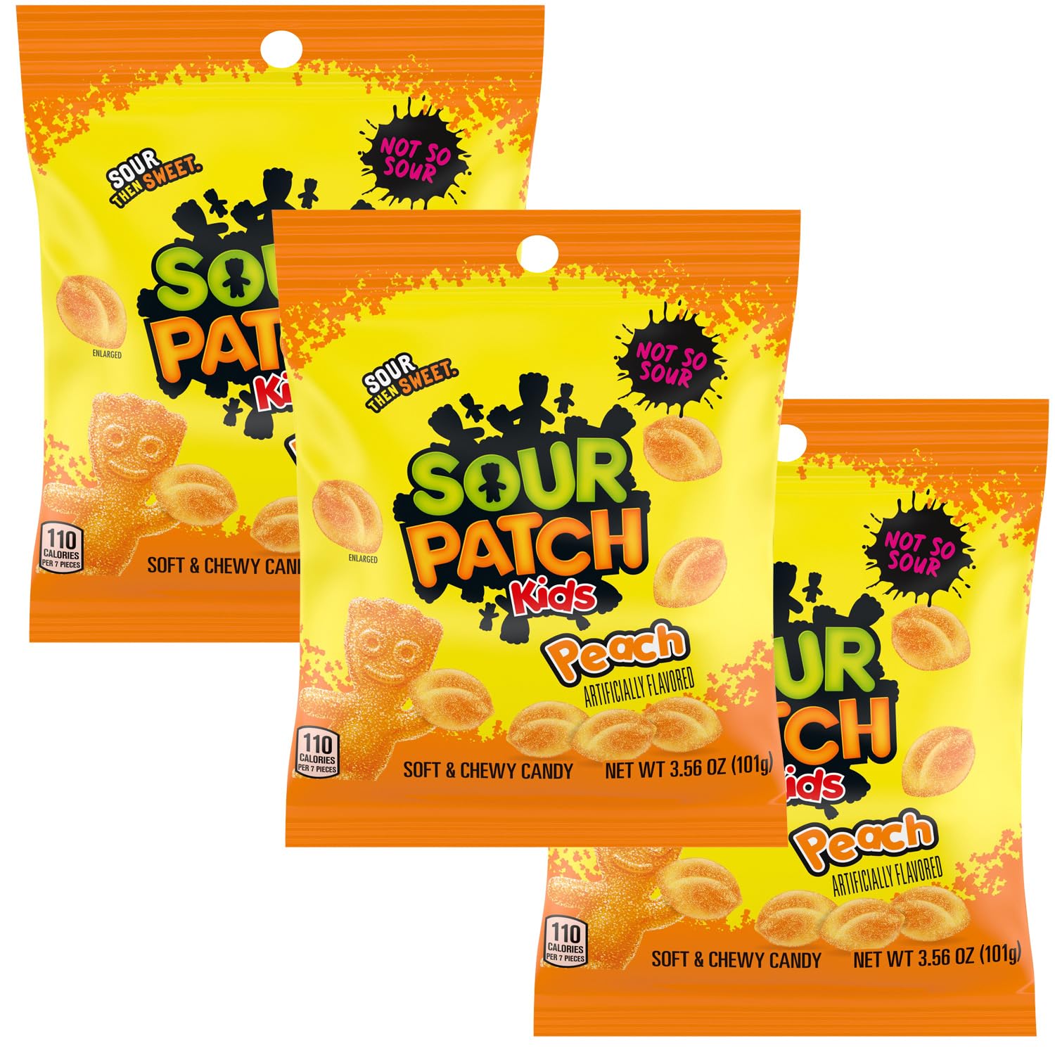 Amazon.com : SourPatch Kids Peach, 3.56 Ounce Bags (Pack of 3) : Grocery & Gourmet Food
