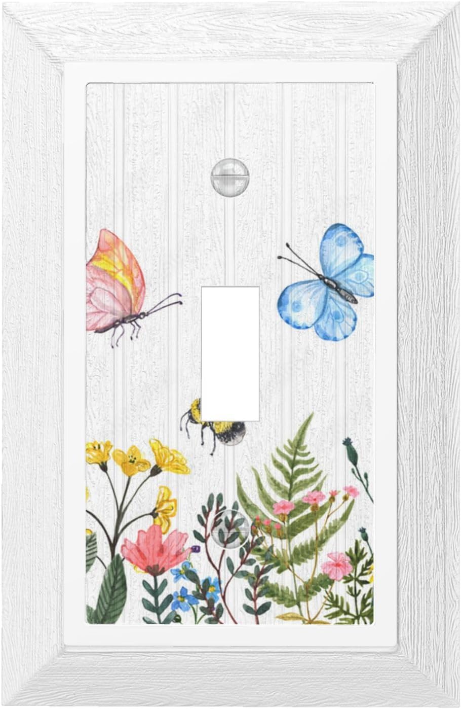 Floral Butterfly 1 Gang Toggle Light Switch Cover Decorative Plastic ...
