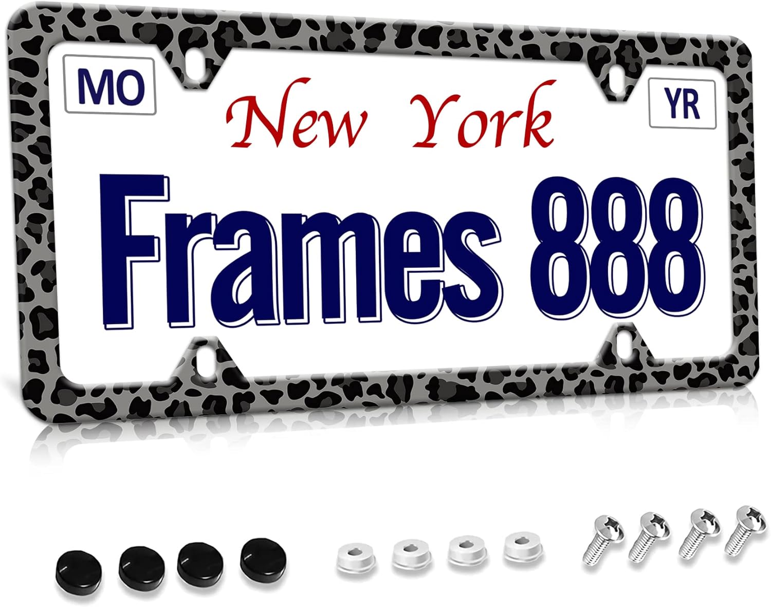 Amazon.com: Black Leopard License Plate Frame-Leopard Print License ...