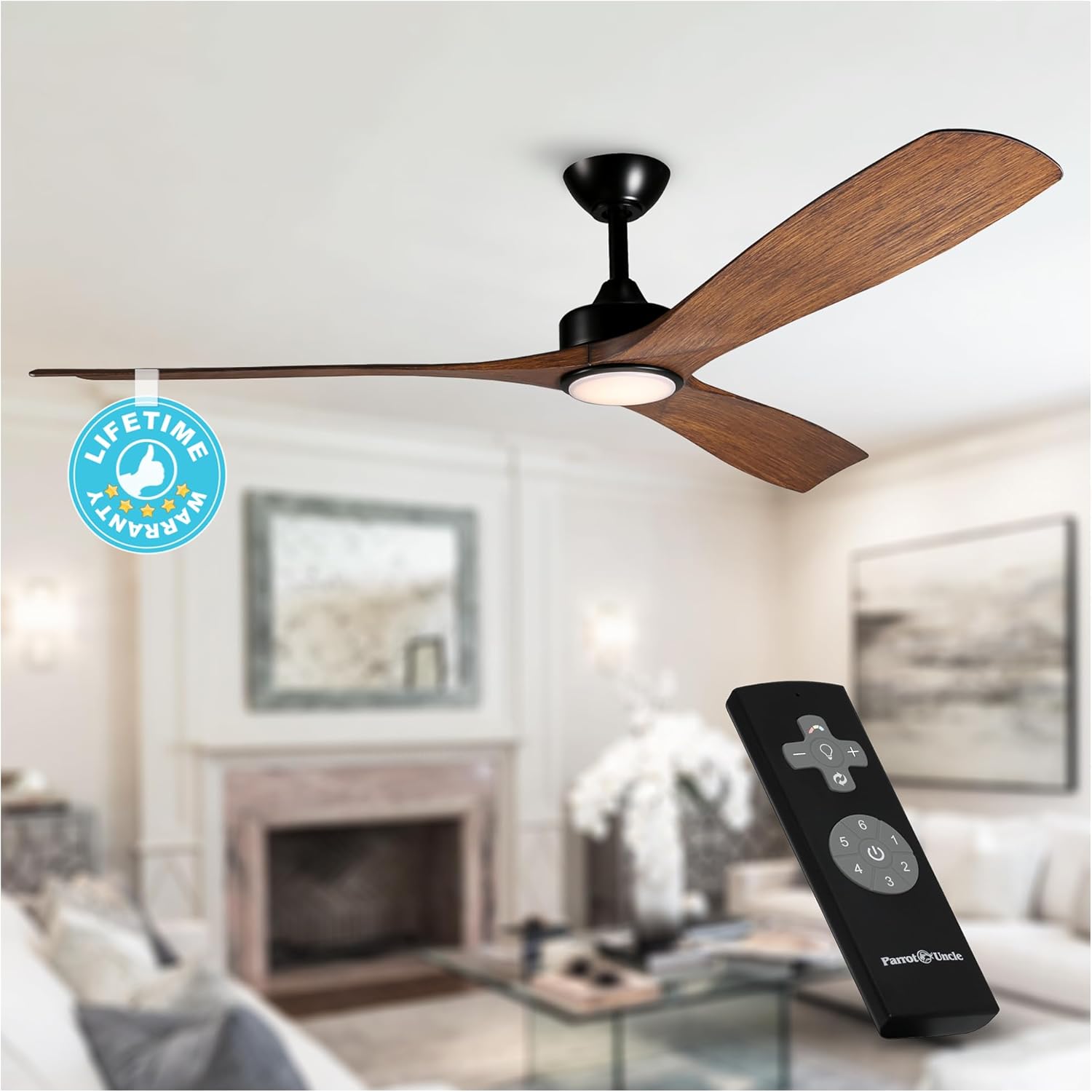 Ceiling Fans with Lights and Remote, 60 Inch Farmhouse Ceiling Fan with ...