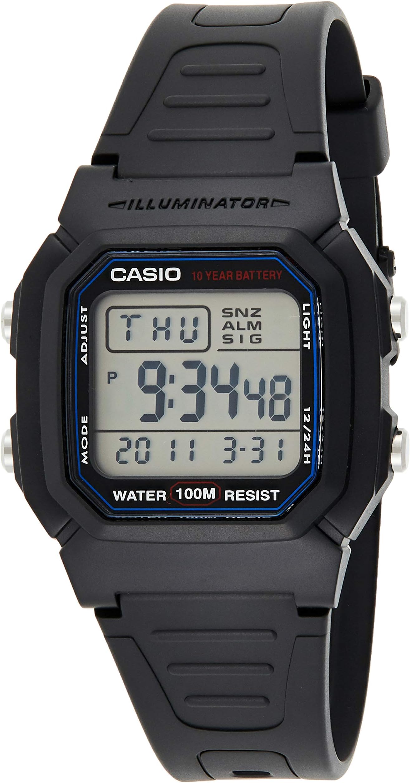 CASIO W800H-1 Unisex Black Digital Watch with Black Band : Amazon.com ...
