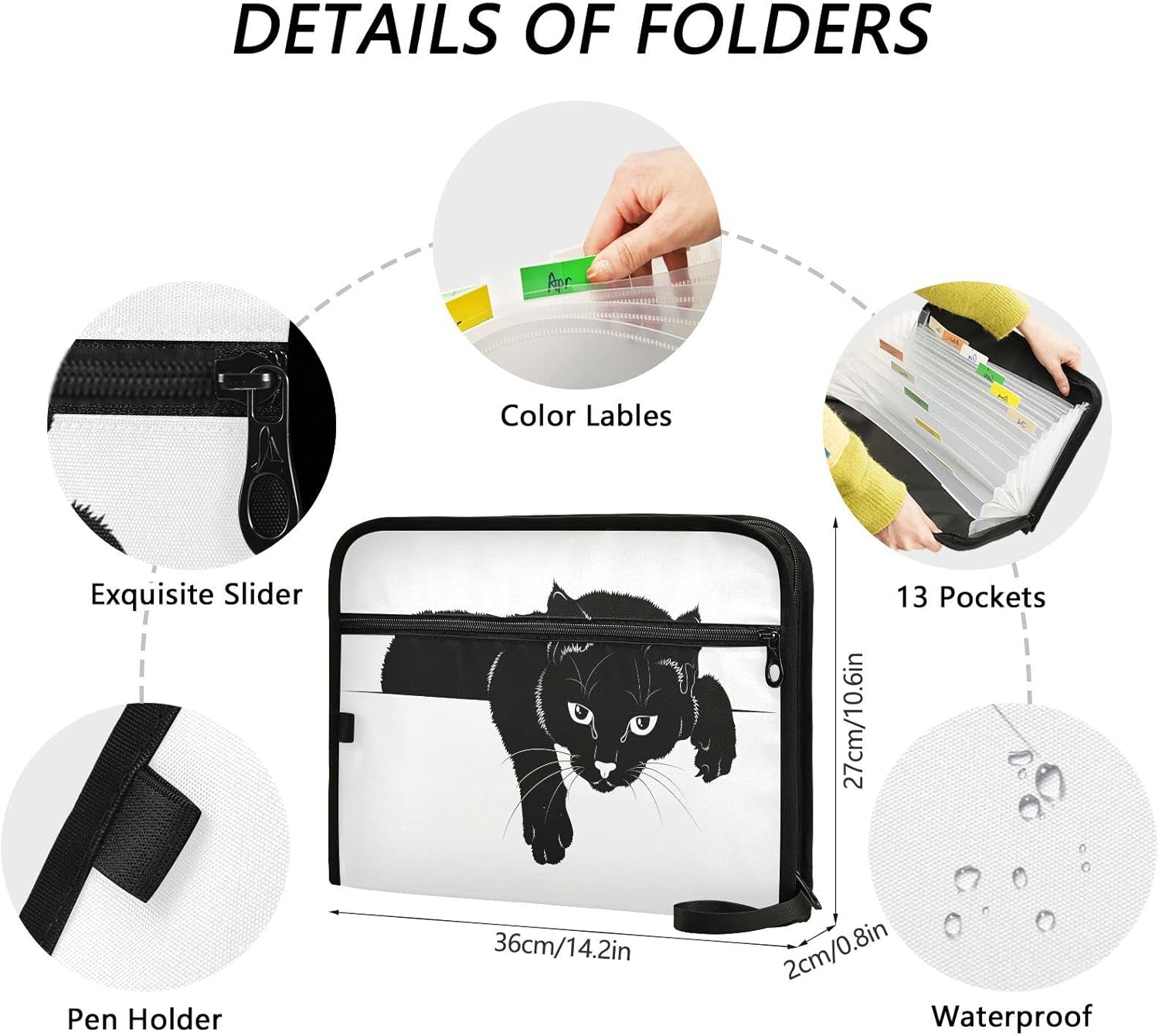 Cat Expanding File Folder for Documents A4 Letter Size Accordion File ...