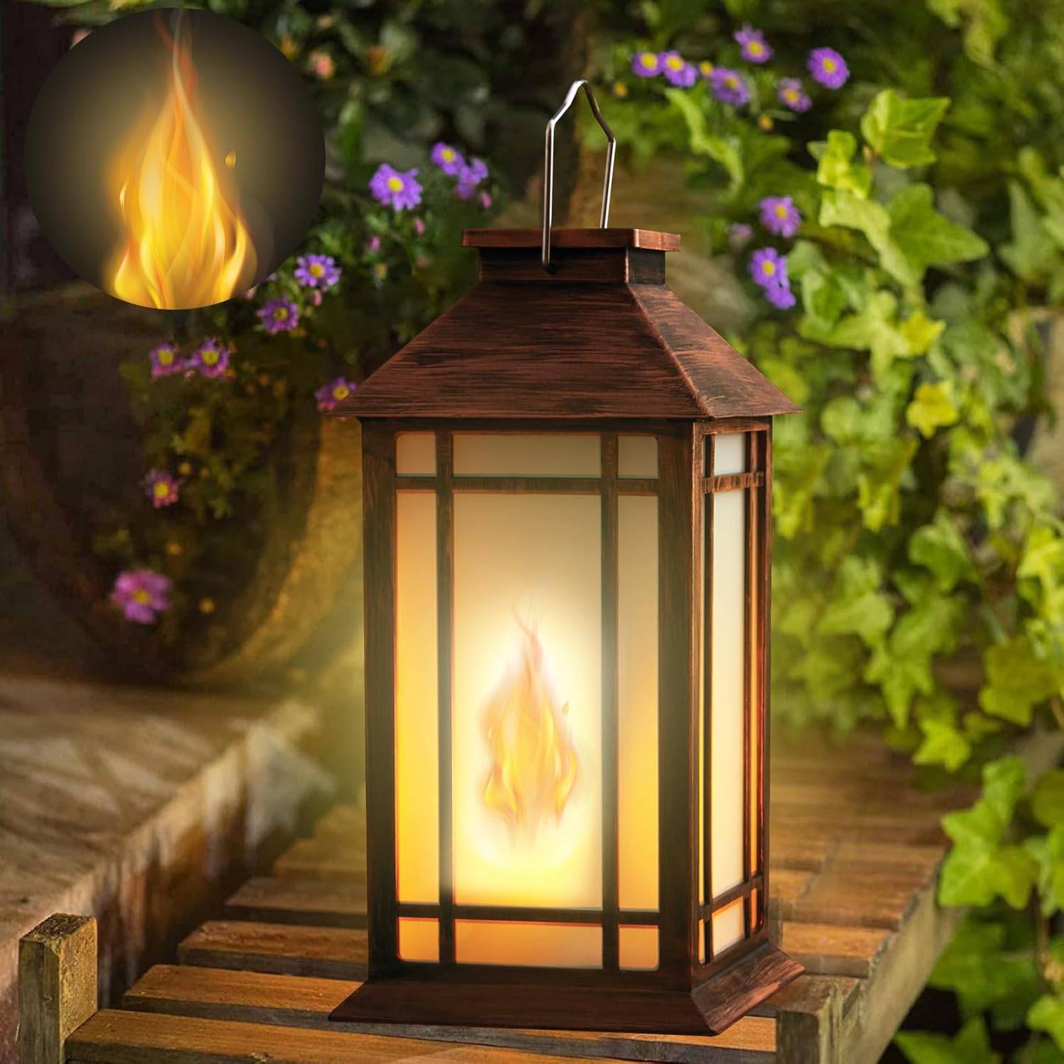 Amazon.com: Solar Lantern Outdoor Lights 11" Garden Hanging Lanterns ...