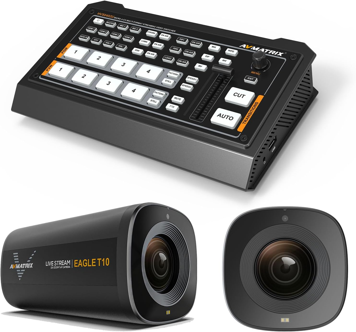 Amazon.com: Avmatrix 4CH HDMI Video Switcher with Eagle T10 10X ToF ...