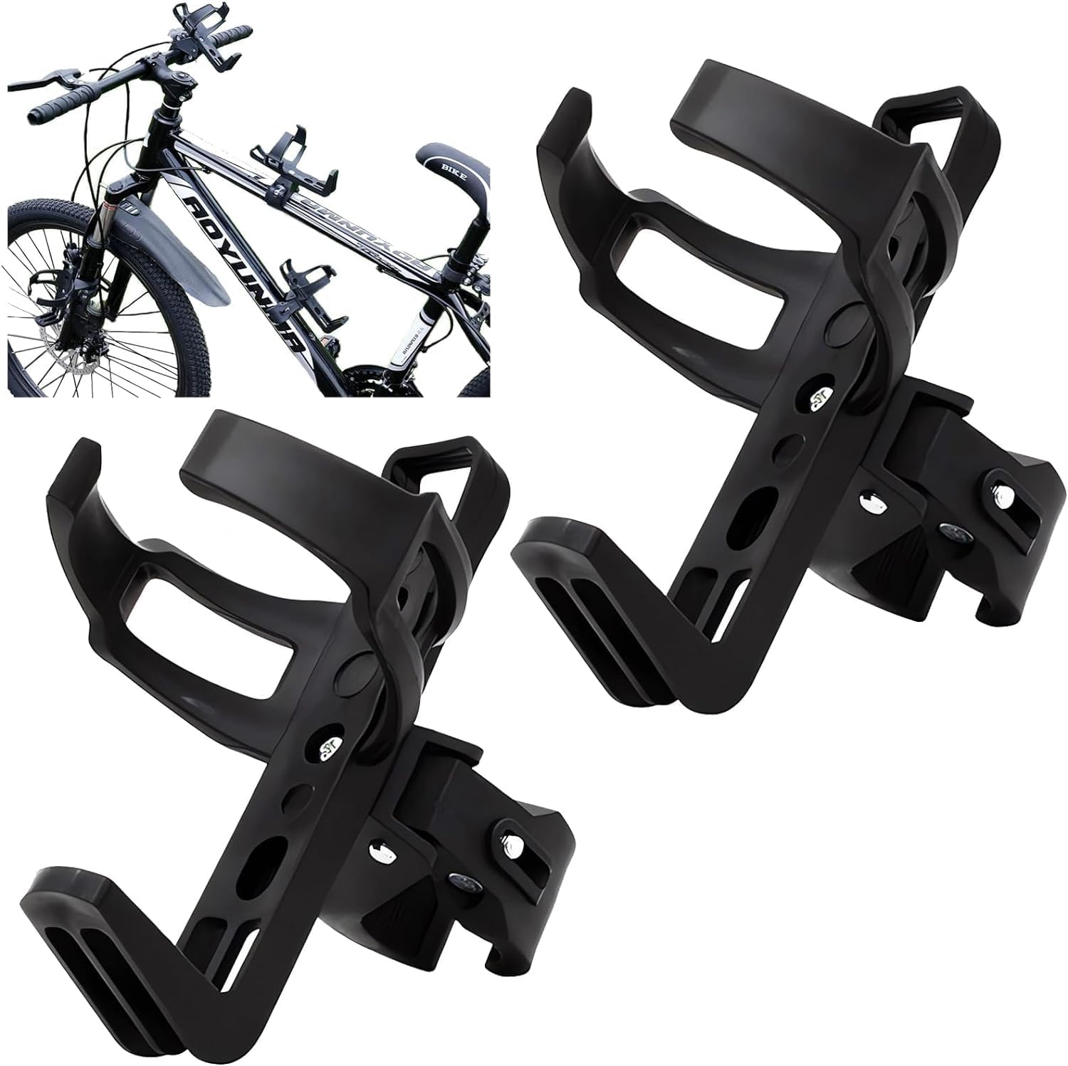2 Pack Bike Water Bottle Holder No Screws, Universal Bicycle Water ...