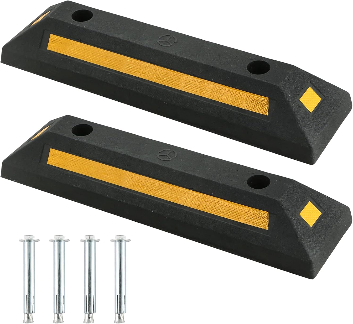 ATPEAM Rubber Curb Vehicle Floor Stopper Heavy Duty 2 Pack Black ...