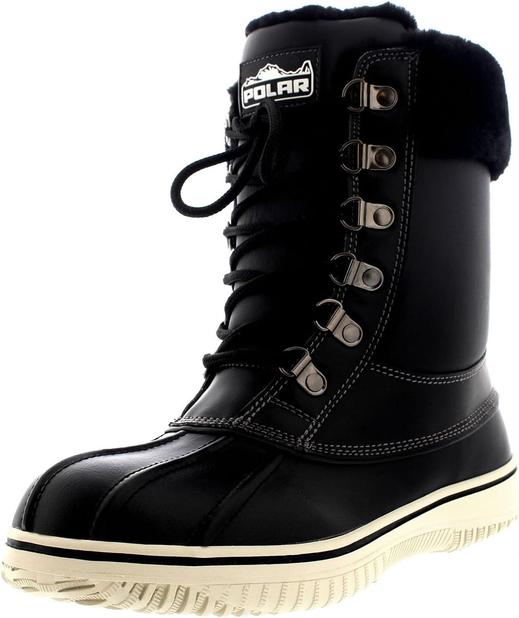 Amazon.com | POLAR Womens Snow Winter Genuine Mid Calf Boot - Black ...