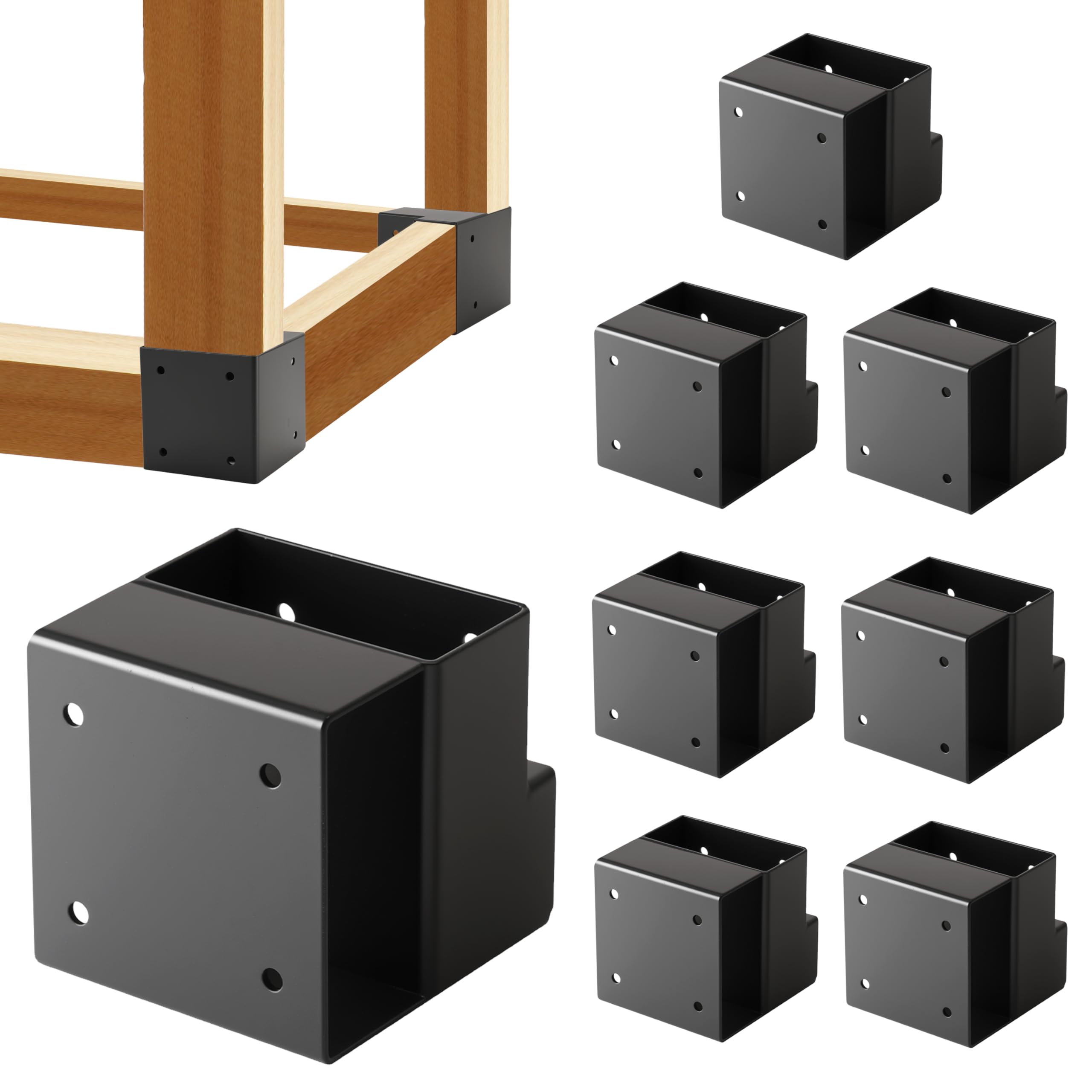 Snapklik.com : 8pcs Heavy Duty Workbench Bracket Kit Carbon Steel 3-Way ...