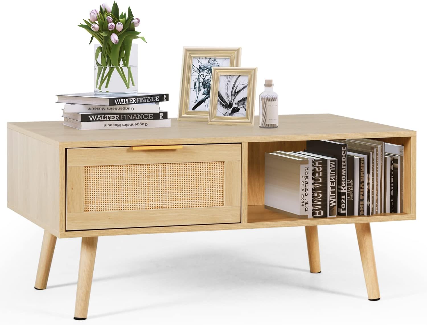 Amazon.com: IDEALHOUSE Coffee Table Mid Century Modern Center Table ...