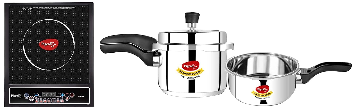 Buy Pigeon by Stovekraft Pressure Cooker Combo with Induction Base ...