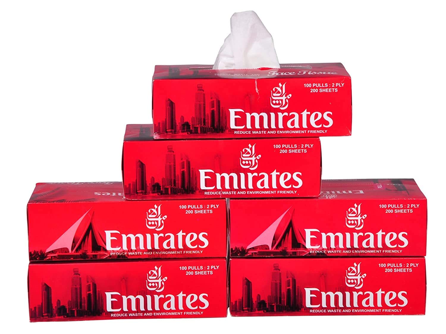Buy Emirates Face Tissues 2ply 100 Pulls (6 in 1) Total 600 pulls ...
