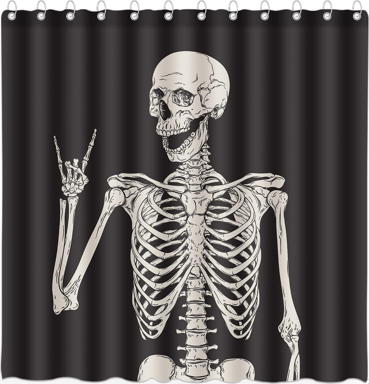 Amazon.com: DePhoto Halloween Shower Curtain for Bathroom Rock and roll ...