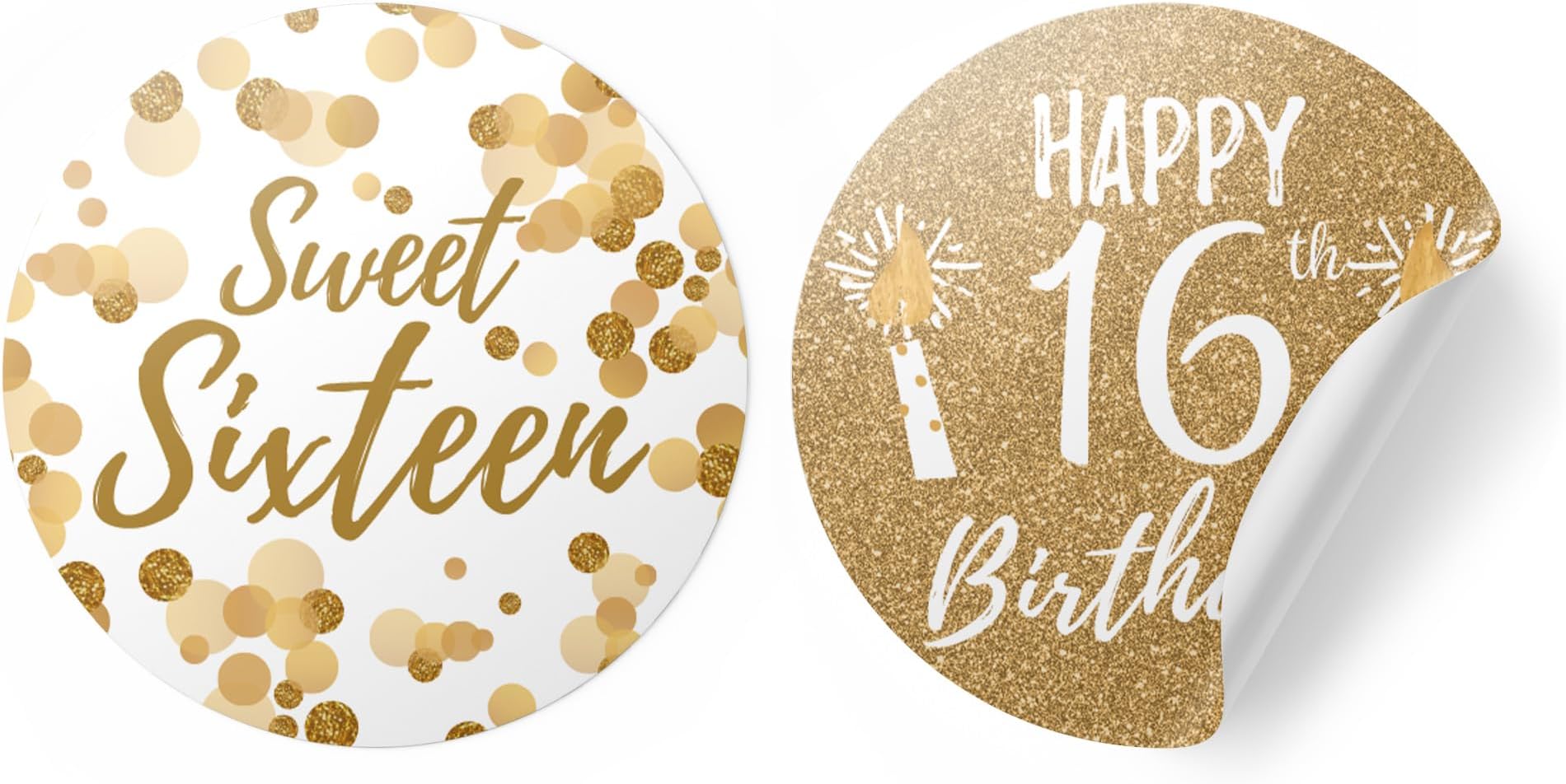 Amazon.com: Sweet 16 Kisses Stickers, 16th Birthday Party Round Candy ...