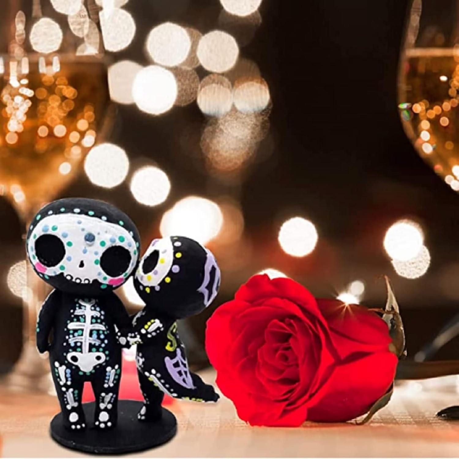 Amazon.com: Sugar Skull Couple Statue, Resin Crafts Figurine Kit Decor ...