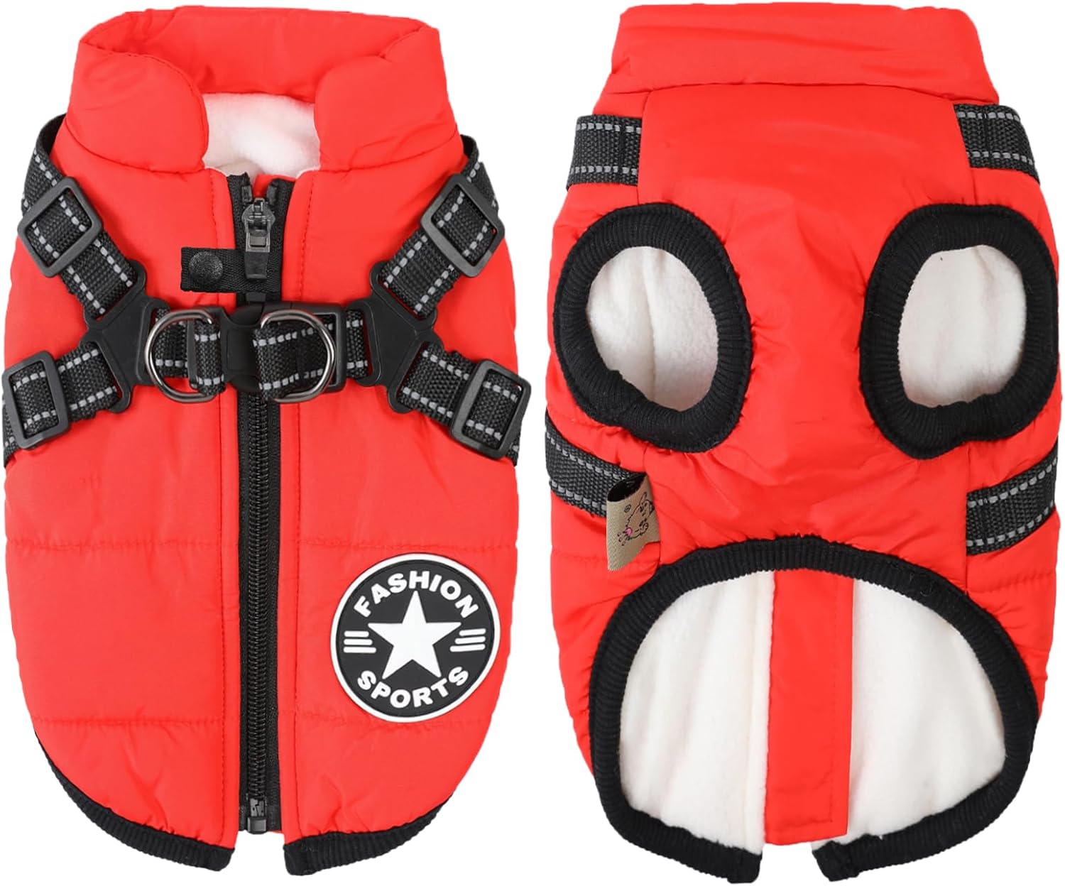 Aiboria Winter Dog Coat Windproof Waterproof 2 in 1 Puppy Small Vest ...