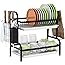 SMHOUSE 304 Stainless Steel Dish Drainer Rack, 2 Tier Dish Drying Rack ...