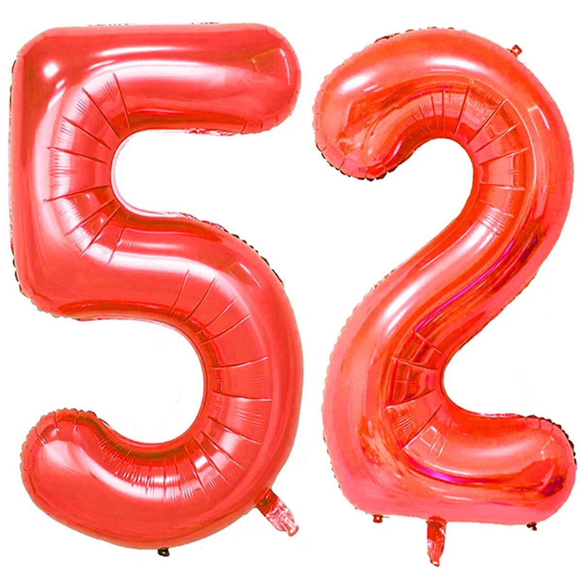 40inch Red Foil 52 Helium Jumbo Digital Number Balloons, 52th Birthday ...