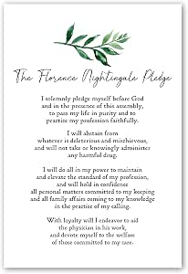 12x18" Florence Nightingale Pledge Wall Art; Typography Poster ...