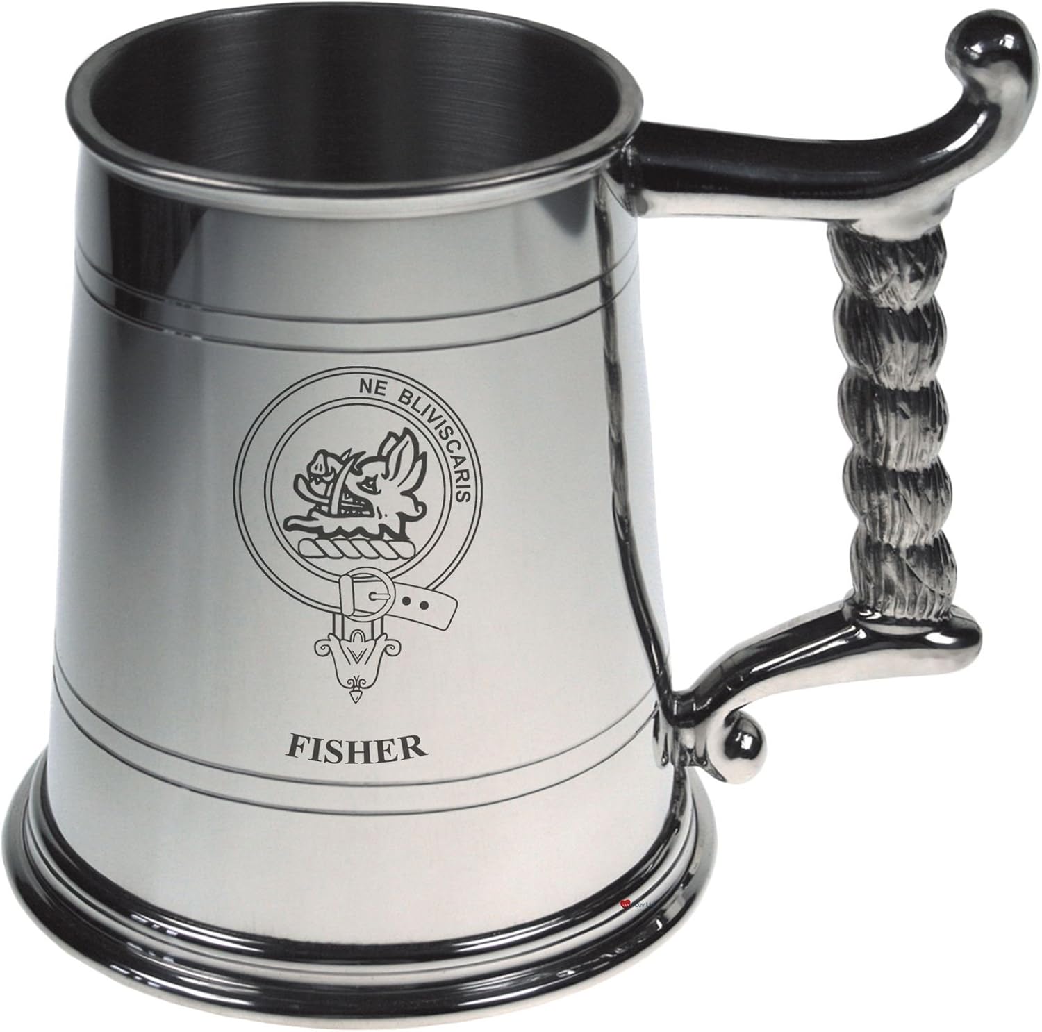 Amazon.com | Fisher Crest Tankard with Rope Handle in Polished Pewter 1 ...