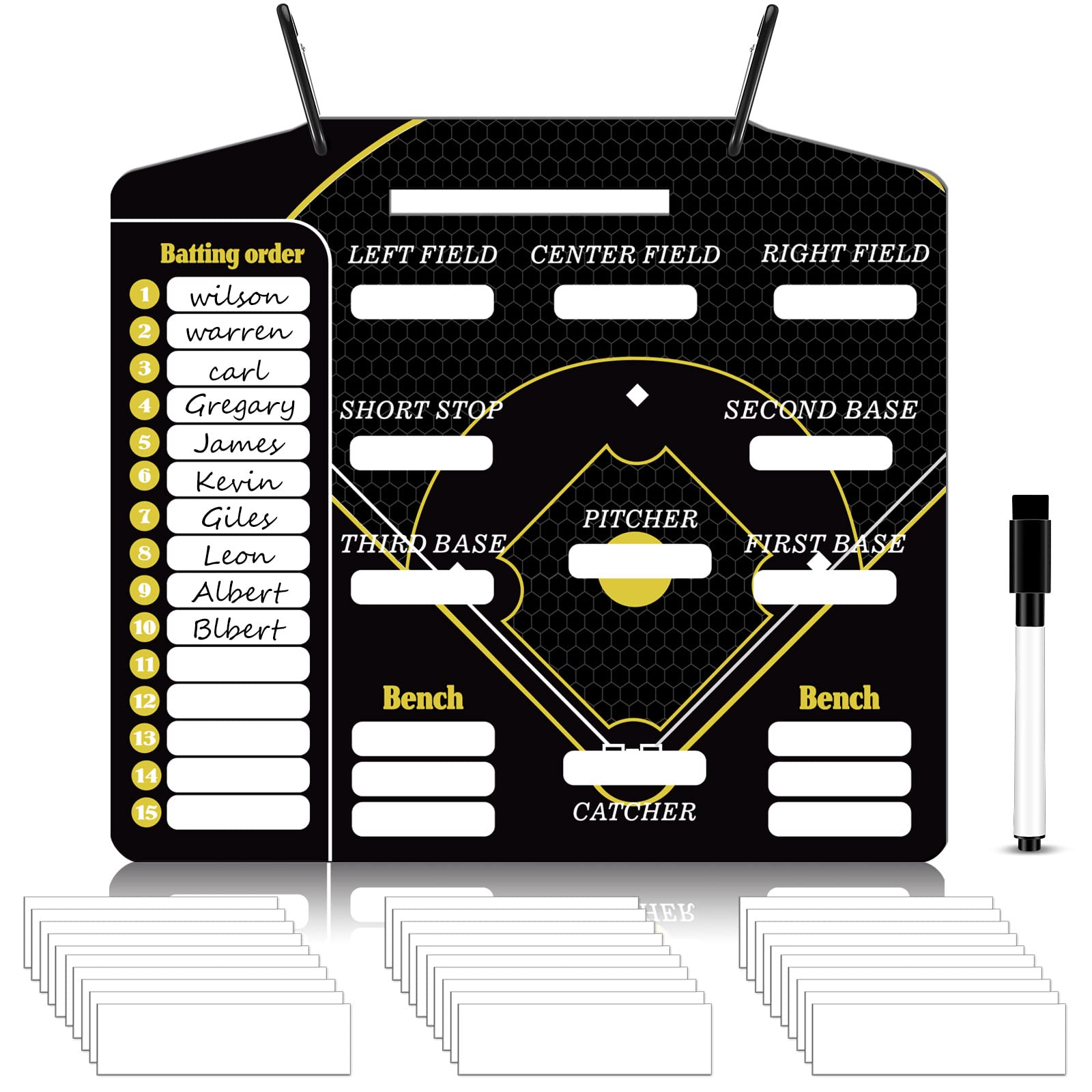 Amazon.com : Geyee 34 Pcs Magnetic Baseball Lineup Board for Coach ...