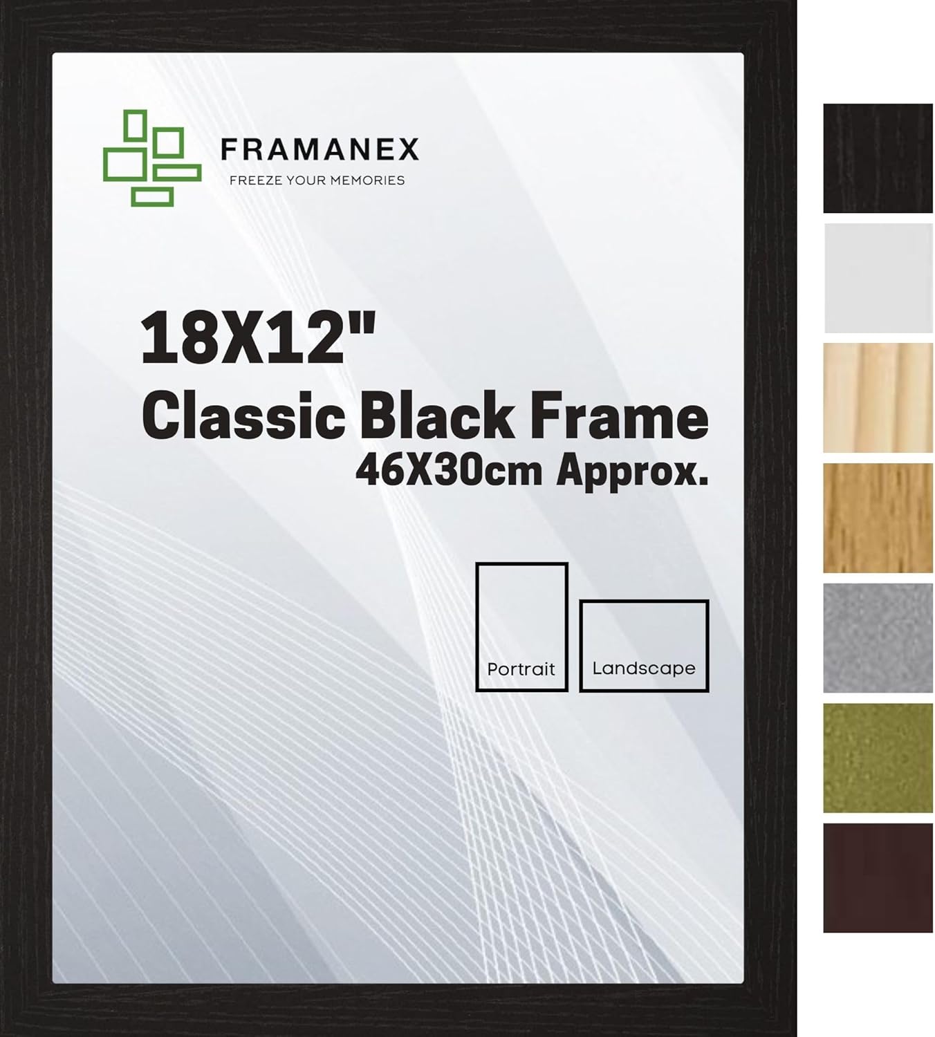 FRAMANEX Modern Dome Shape Frames | Black Colour 18X12 Picture Photo ...