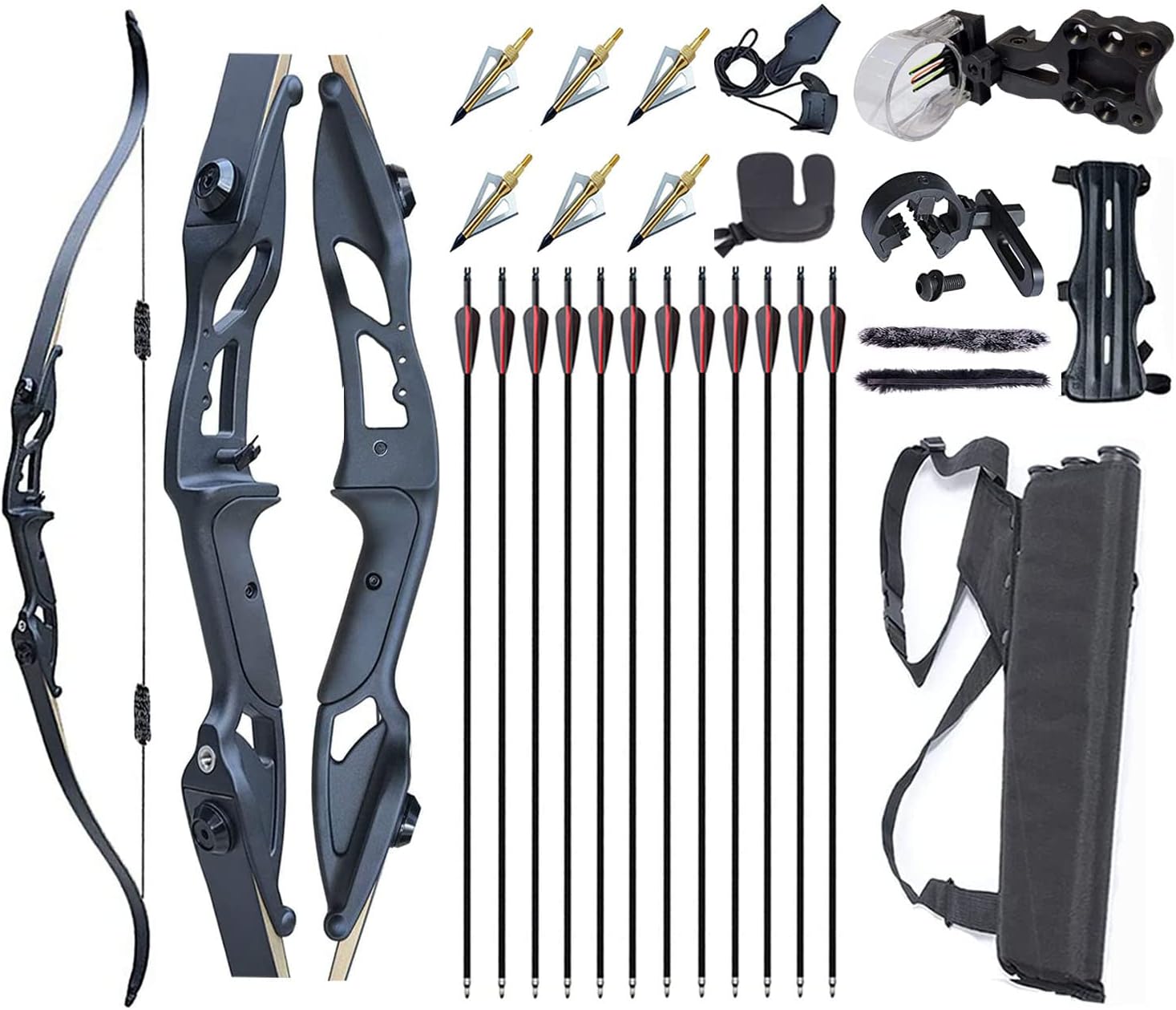 Amazon.com : GOLRESOL 56" Archery Bow and Arrows for Adults Takedown ...