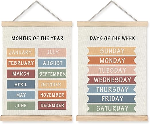 Amazon.com: Supwhd Days of the Week Posters for Classroom, Days of the ...