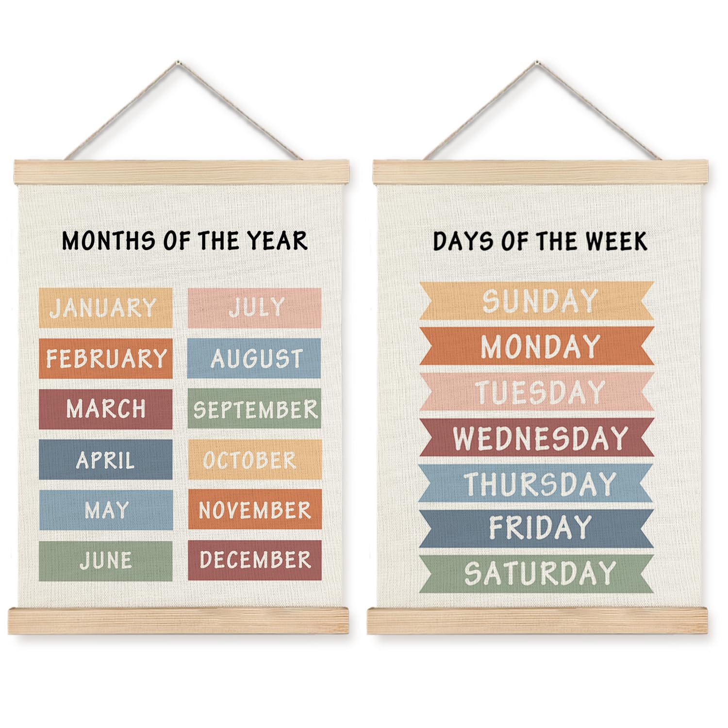 Amazon.com: Supwhd Days of the Week Posters for Classroom, Days of the ...
