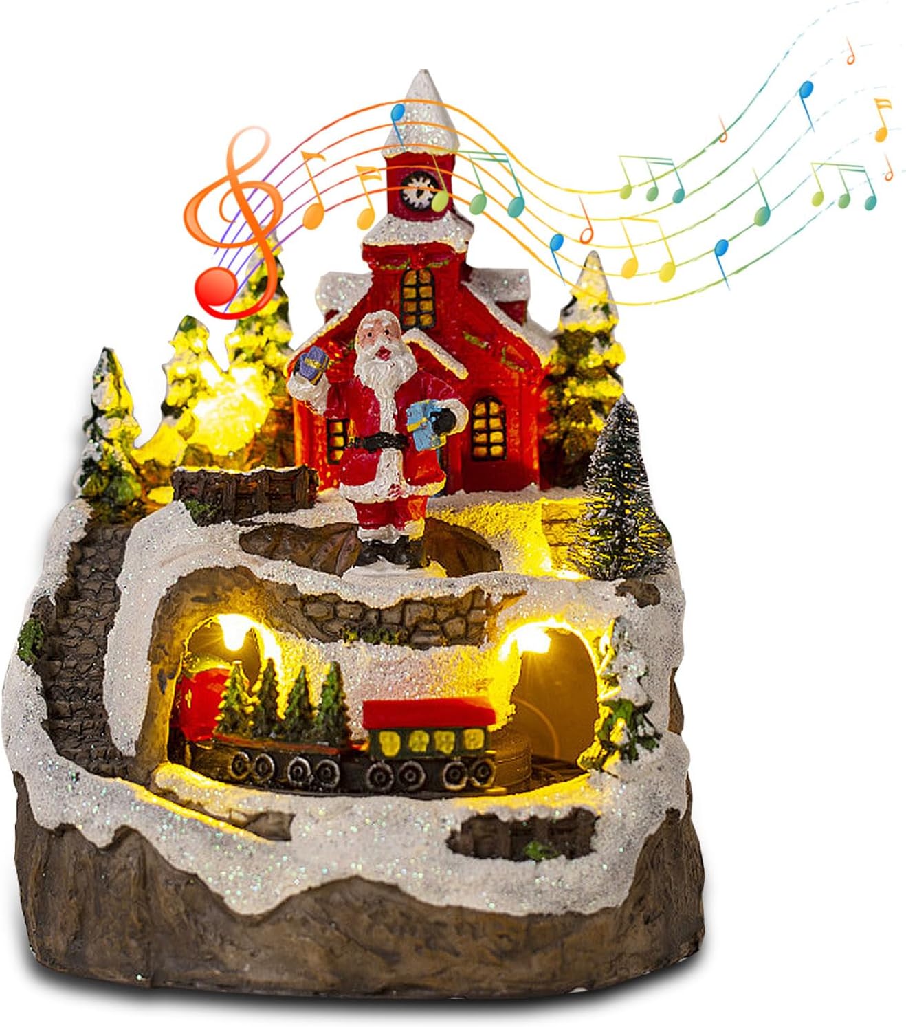 Amazon.com: Christmas Village Houses with LED Lights and Christmas ...