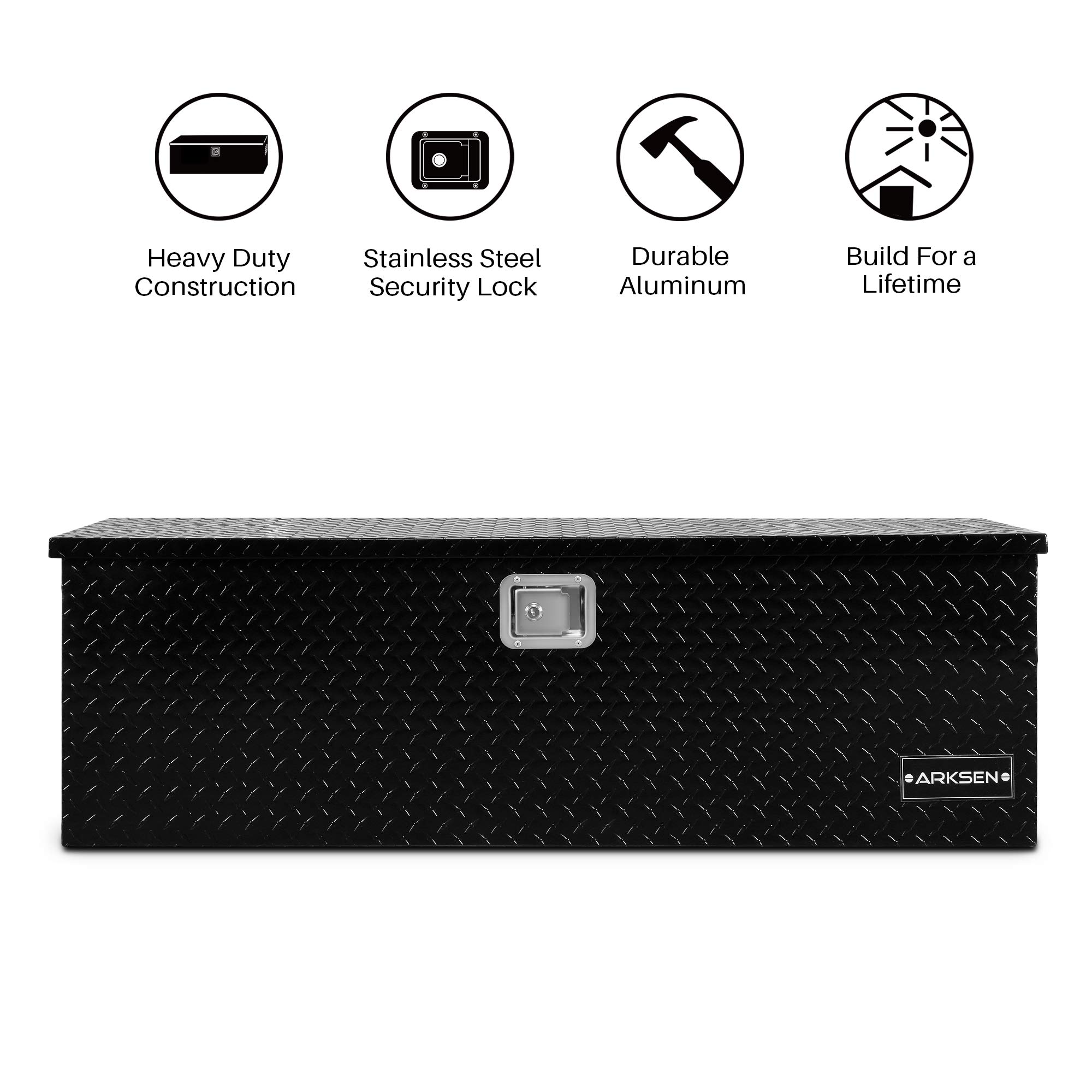 ARKSEN 49 Inch Heavy Duty Aluminum Diamond Plate Tool Box Chest Box ...