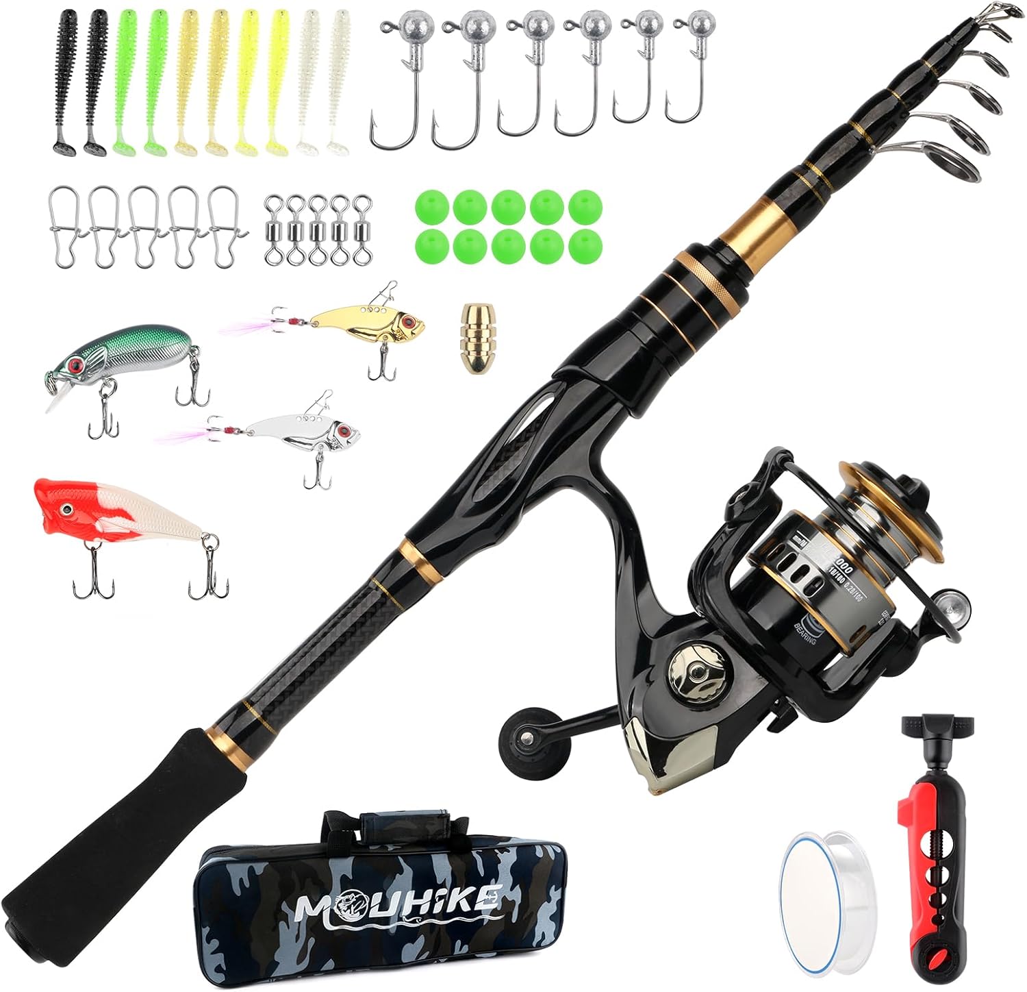 Telescopic Fishing Rod Reel Combo Collapsible Fishing Pole Spinning ...