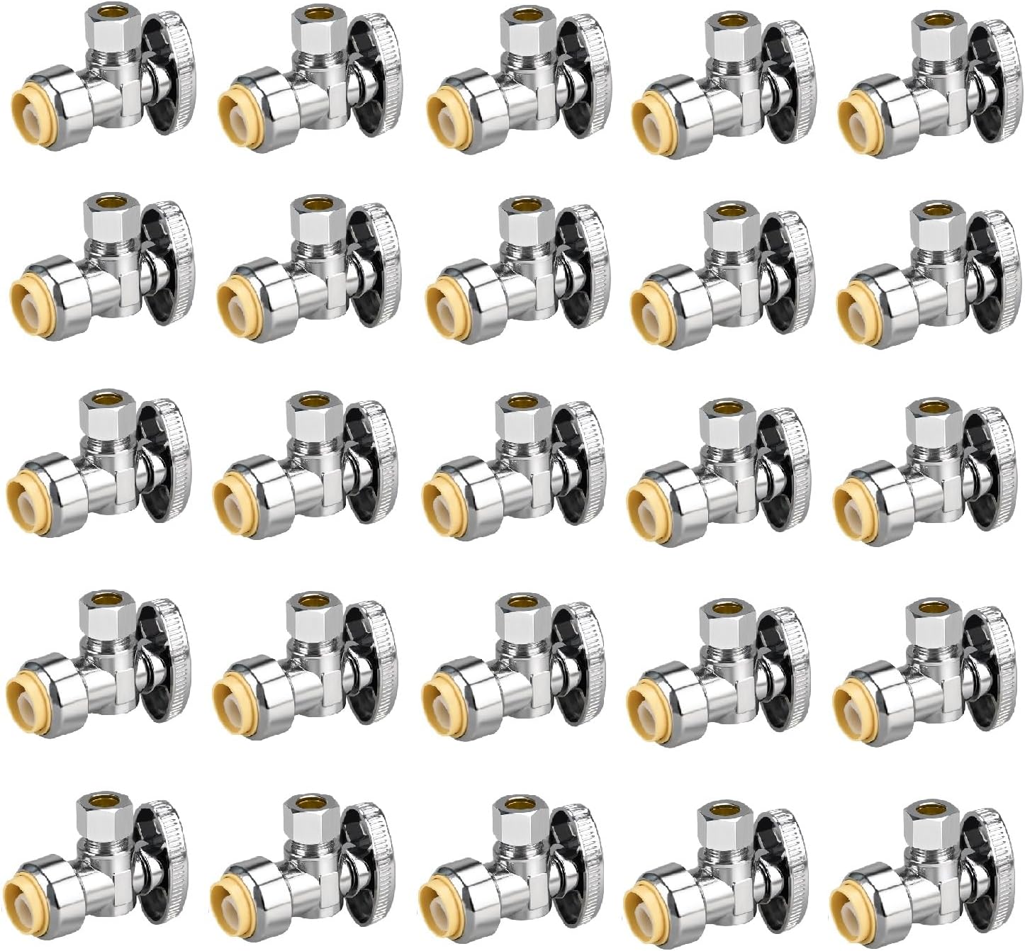 20pcs Stop Valves, 1/2" × 3/8" Angle Stop Valve, 1/2" PTC Input, 3/8 ...