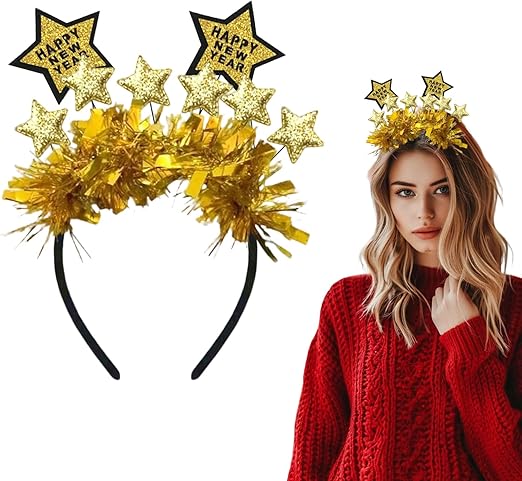 CWWYQ 1 Pcs Happy New Year Headband, Star Headband Kids, Eve Hair ...