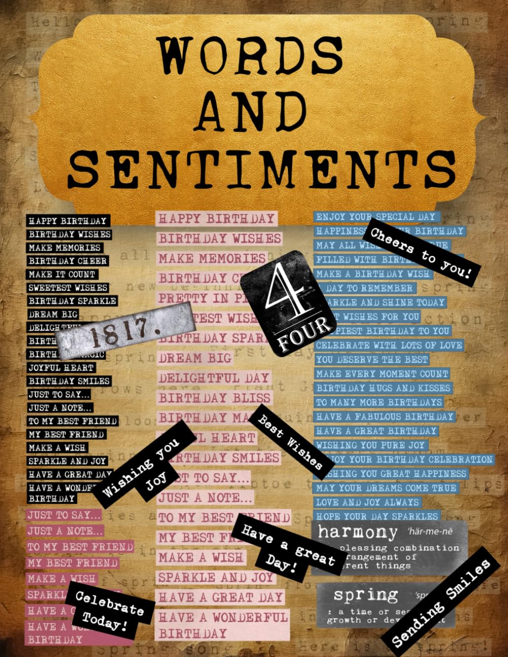 Words and Sentiments Ephemera Book: High Quality Images Of Letters, For ...